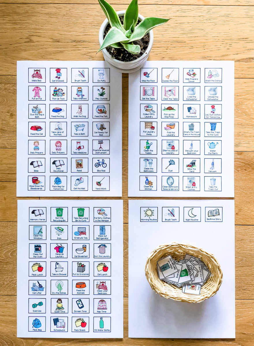 Visual Daily Tasks & Chores Chart – The Five Girl Schoolhouse