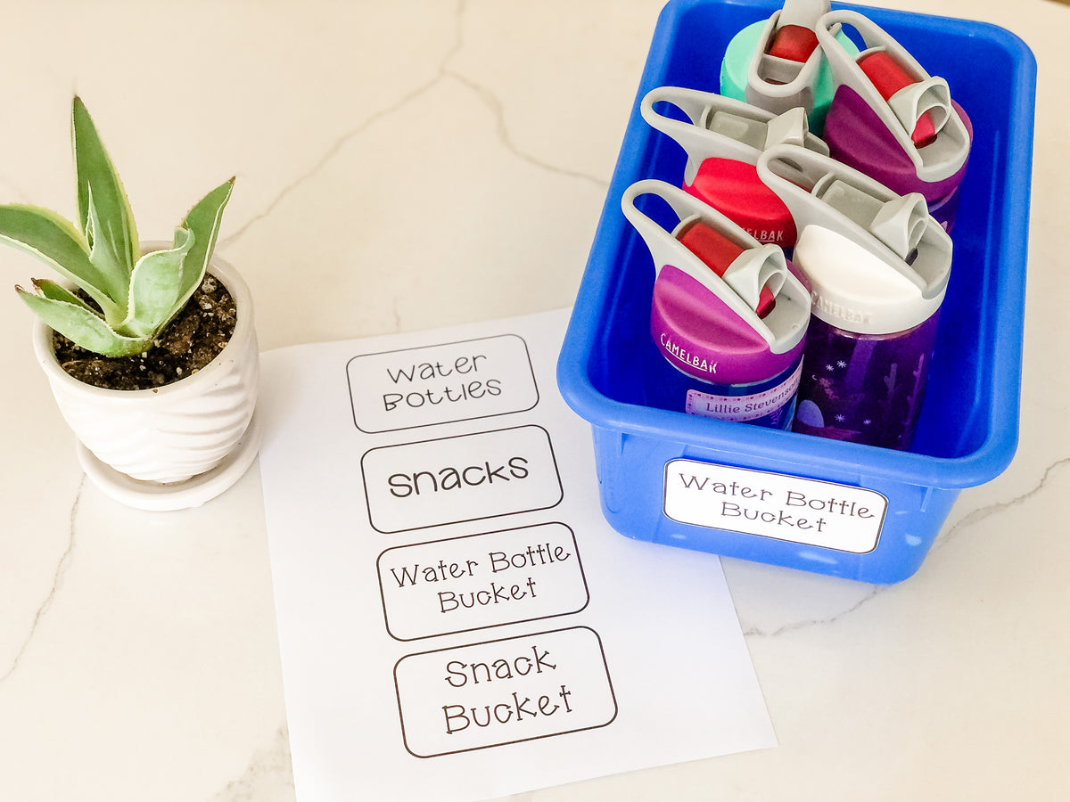 Water Bottle & Snack Bucket Labels – The Five Girl Schoolhouse