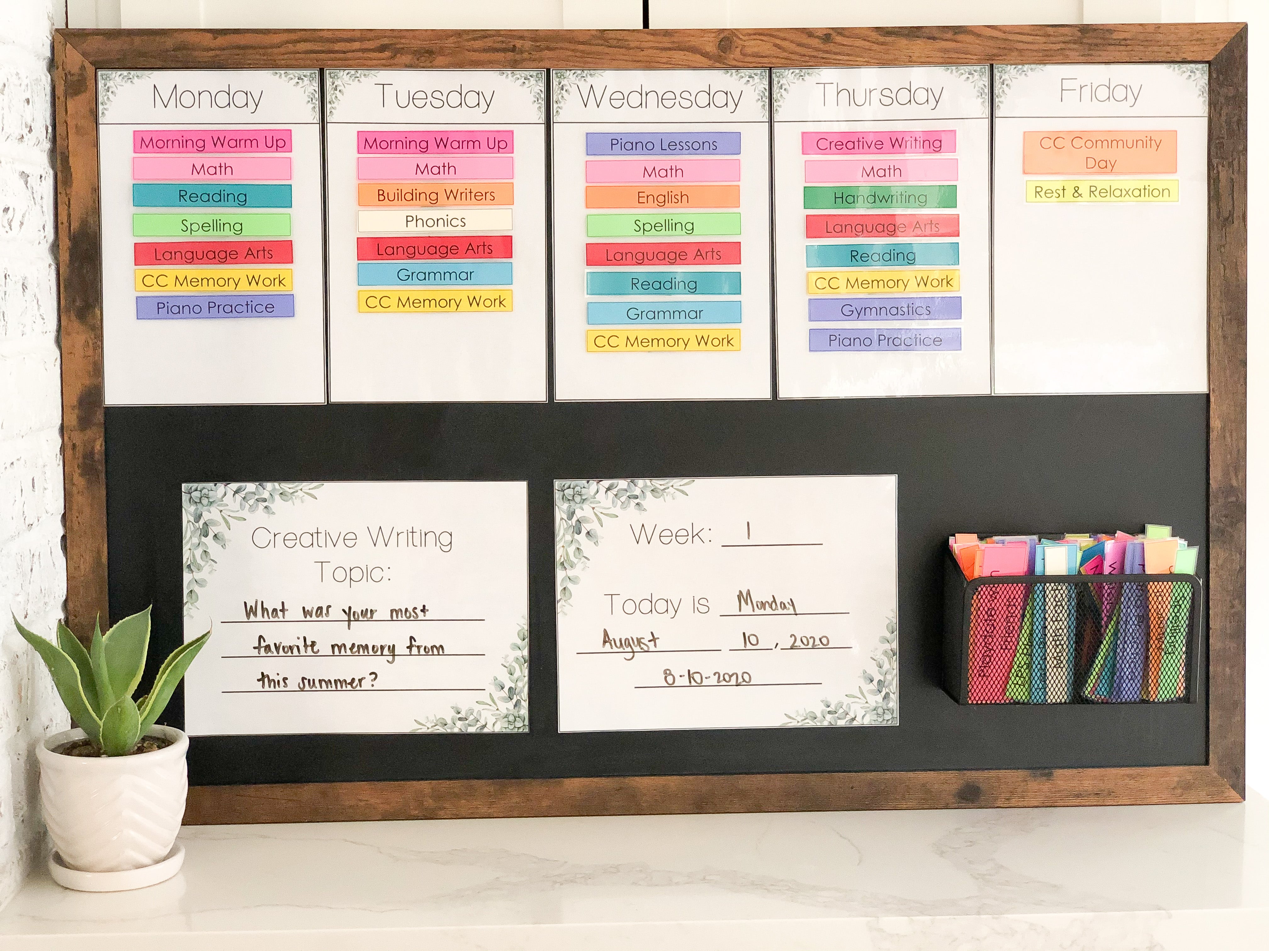 Magnetic Schedule: The Farmhouse Schoolhouse - The Five Girl Schoolhouse