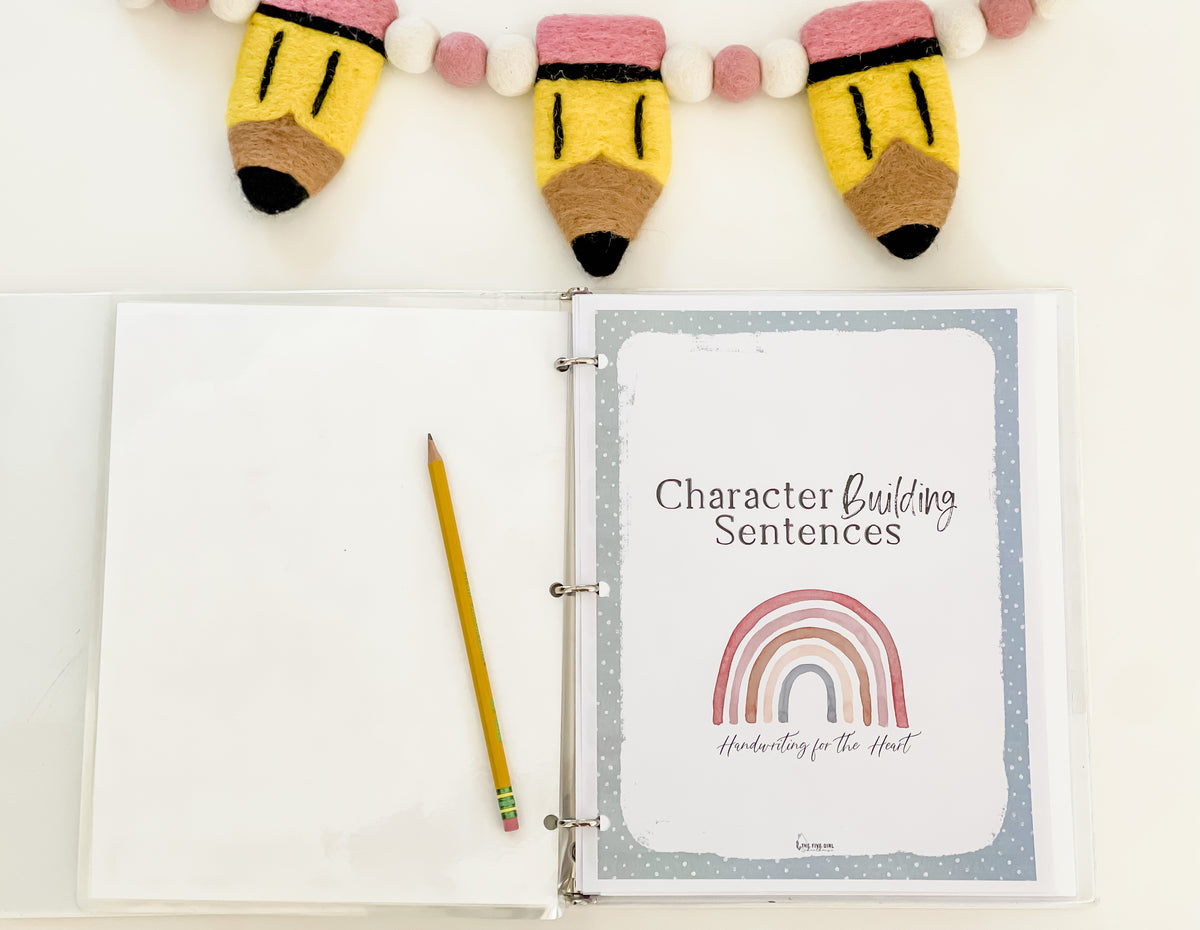 Character Building Sentences Set #3- Tracing – The Five Girl Schoolhouse