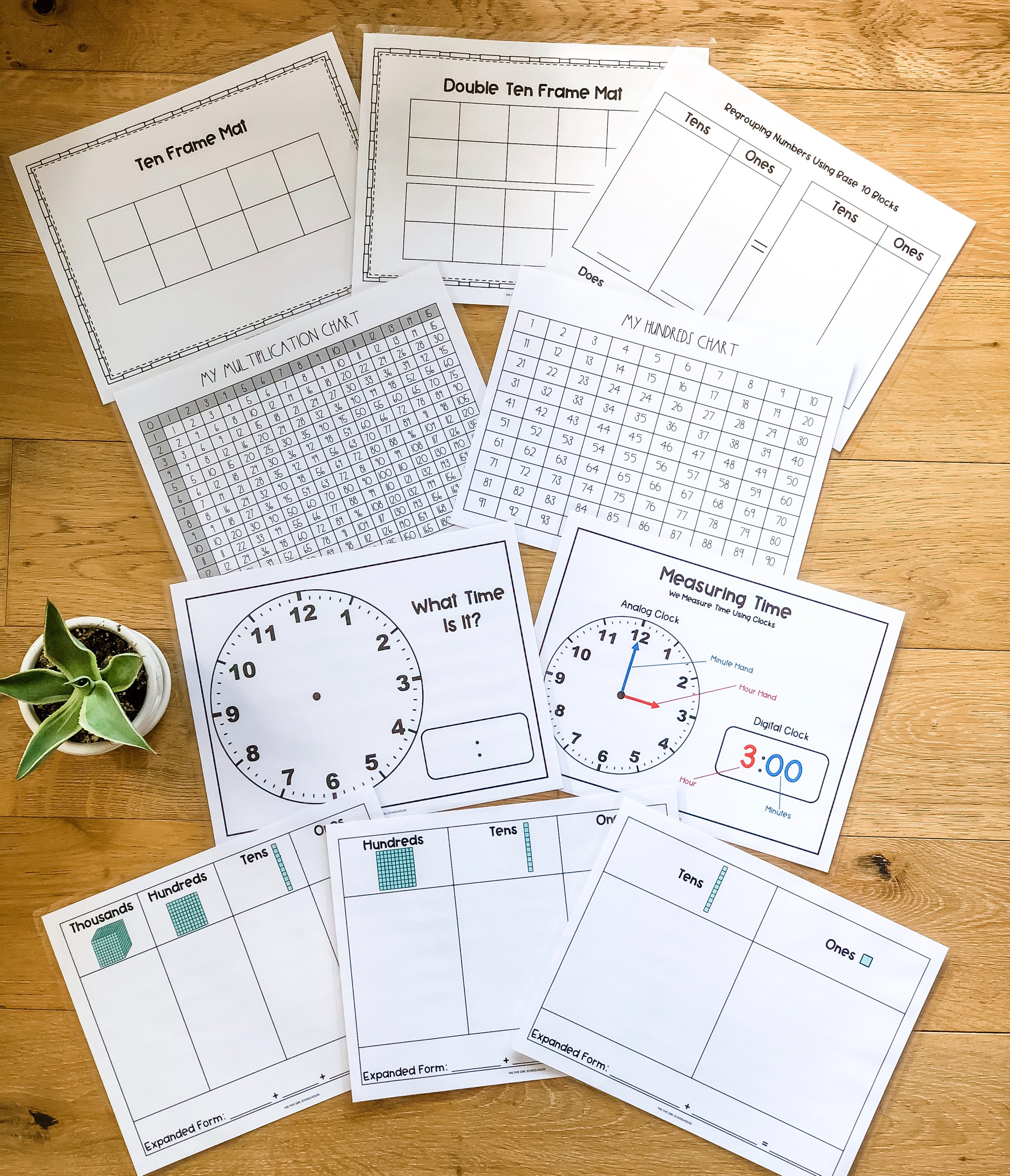 Math Mat Bundle - The Five Girl Schoolhouse